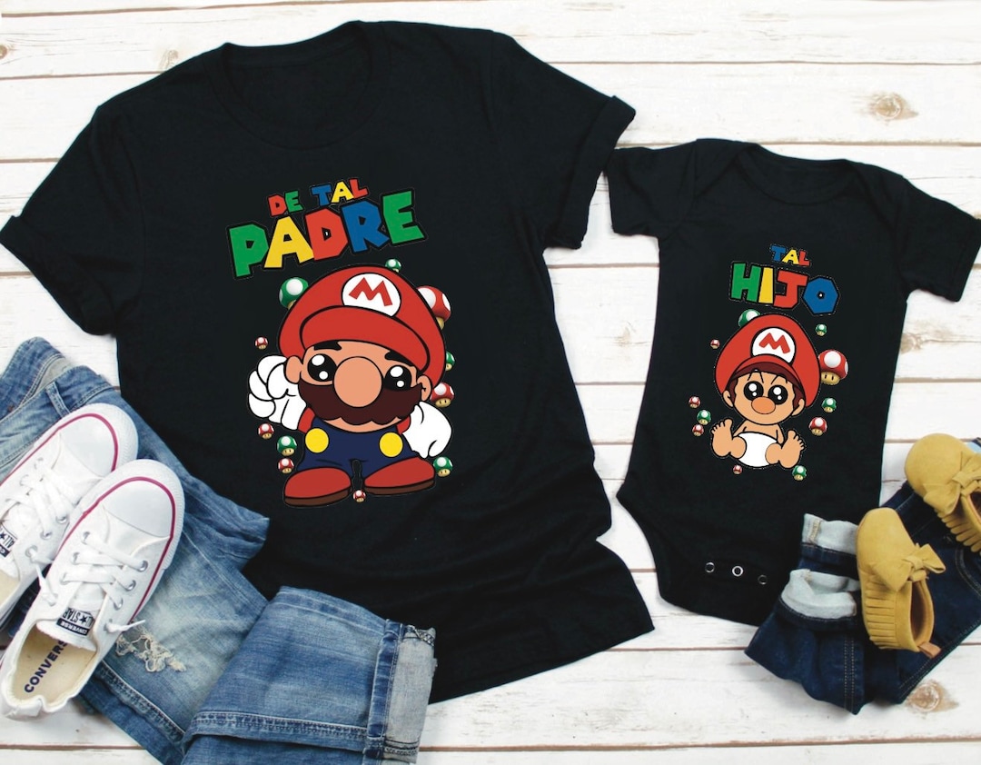 Mario Father and Son Mashing T-shirt - Etsy