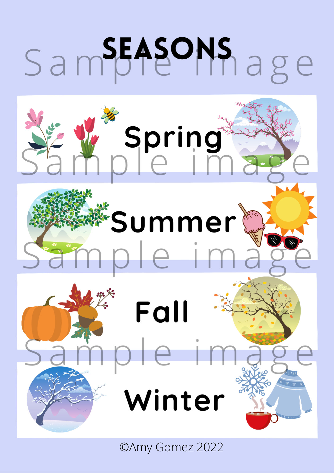 Seasons of the Year Educational Poster Digital Print - Etsy