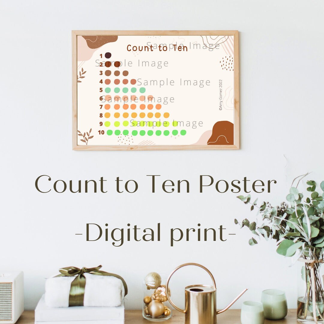 BUNDLE 1 10 Counting Chart, Number Tracing Activity Digital Print - Etsy
