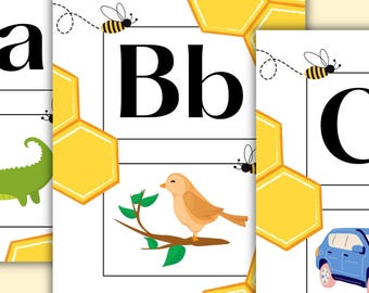Alphabet Posters / Bee Classroom Decor - Etsy UK