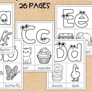 Alphabet Coloring Pages for Kids, ABC Printable Coloring Book, Learning ...