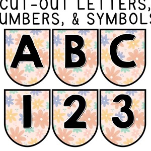 Bulletin Board Letters Pastel Flower Banner Flags Printable Banner ...