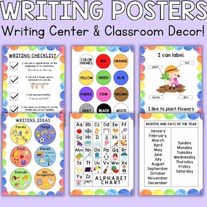 Writing Posters for Early Writers Educational Posters ELA Classroom ...