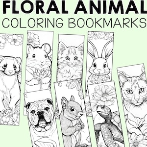 Printable Coloring Bookmarks Bookmarks to Color Floral Animal Coloring ...