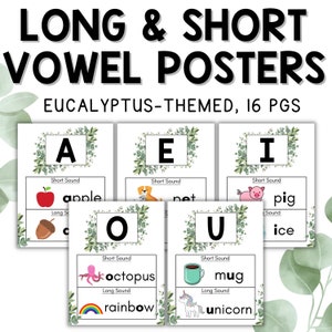Long and Short Vowel Sound Posters Educational Posters ABC Posters ...