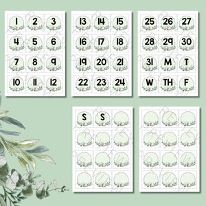 Printable Calendar Labels Printable Pocket Chart Calendar Label Set ...