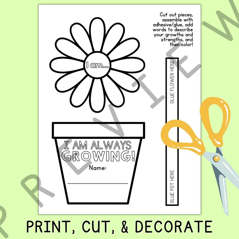 Growth Mindset Craft SEL Worksheet SEL Craft Activity Homeschool ...