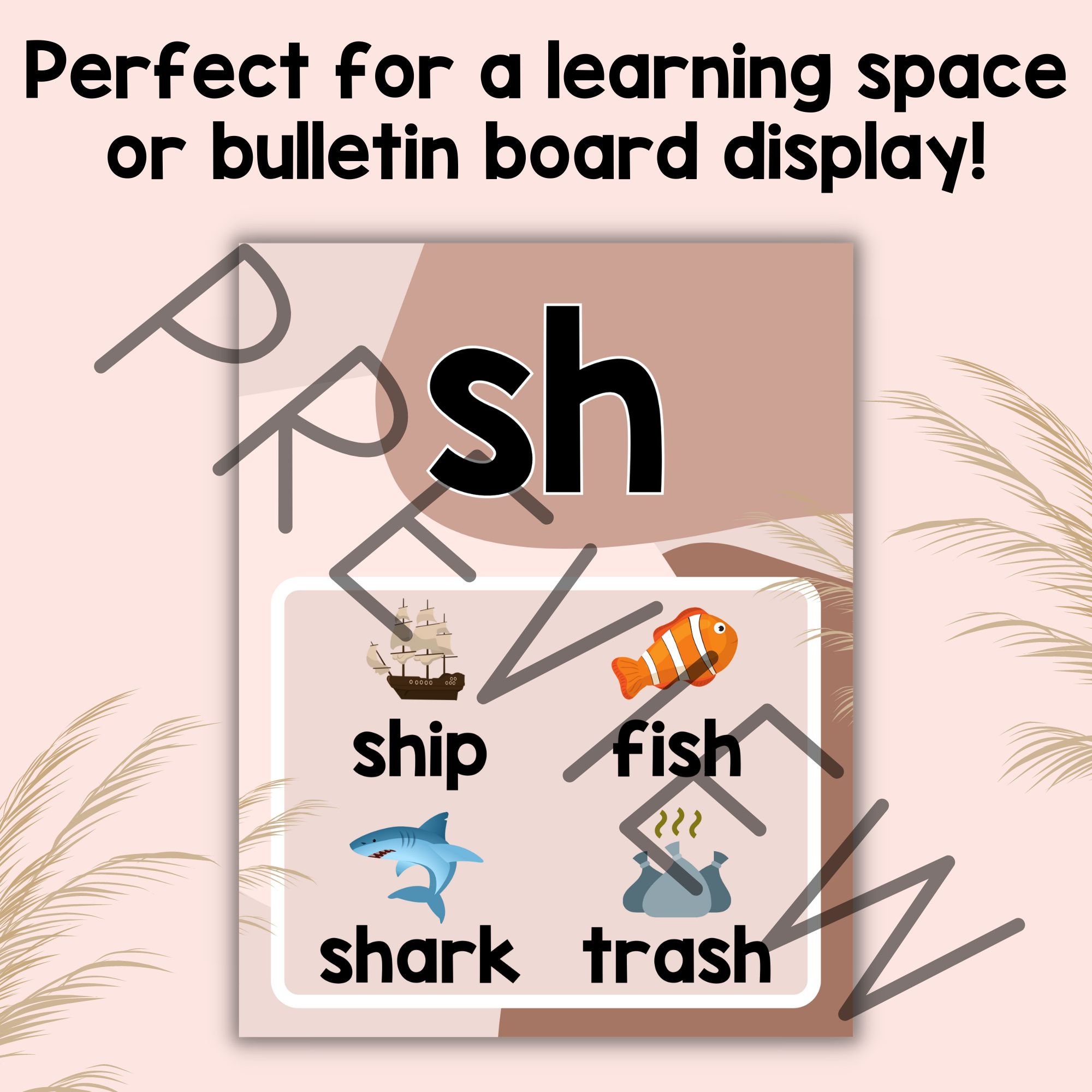 Digraph Flashcards Digraph Posters Boho Digraph Signs Common Digraph ...