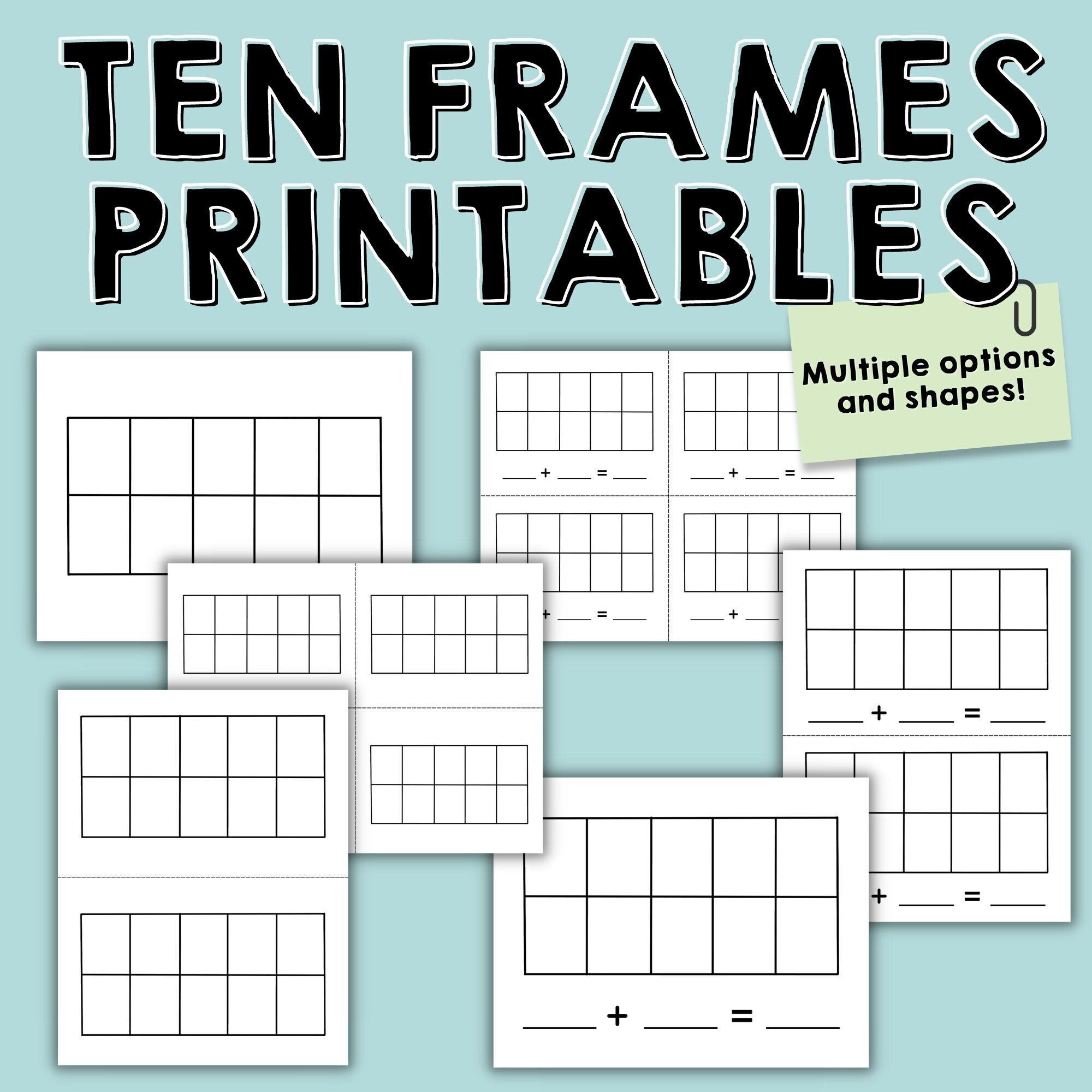 Ten Frames Worksheets Printable Ten Frame Mats Ten Frame Templates ...
