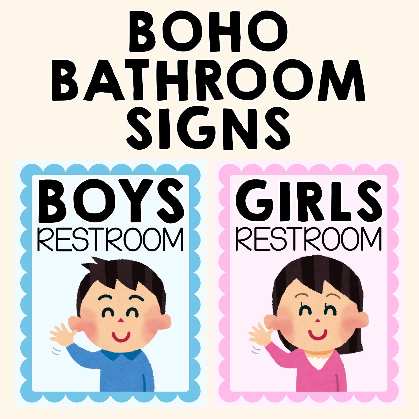 Boys and Girls Restroom Signs: Printable Classroom Decor (PDF Download ...