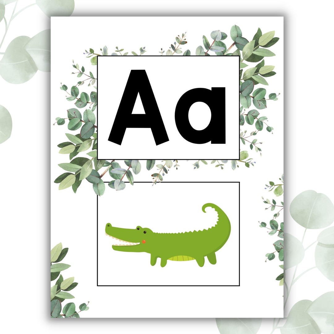 Eucalyptus Alphabet Posters, ABC Letter Banner Signs (digital Download ...