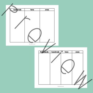 Place Value Mats Printable Place Value Chart Math Center Graphic ...