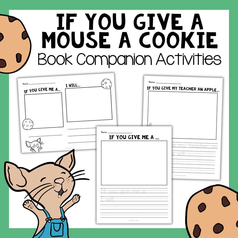 If You Give a Mouse a Cookie Writing Worksheets (PDF) - Etsy