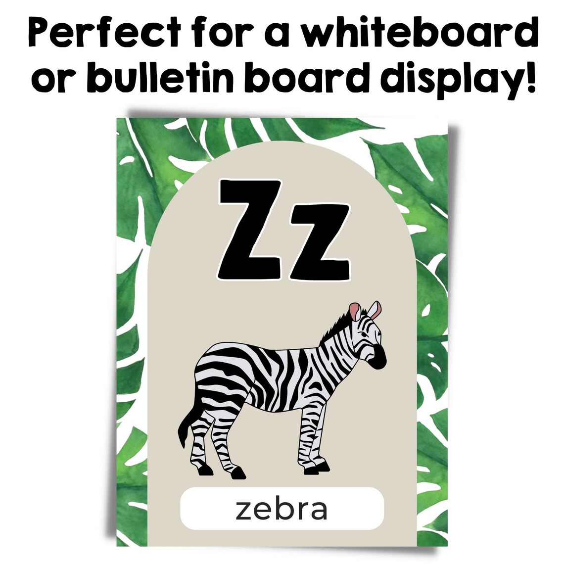 Cute Alphabet Posters Tropical Safari ABC Bulletin Board Decor Boho ...