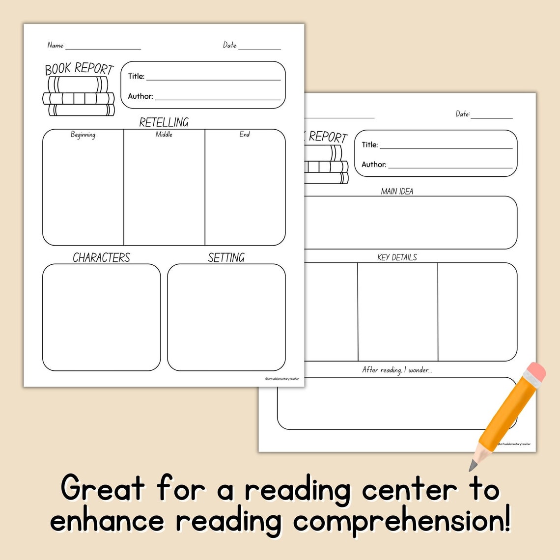 Book Report Templates Reading Comprehension Book Report Worksheets ...