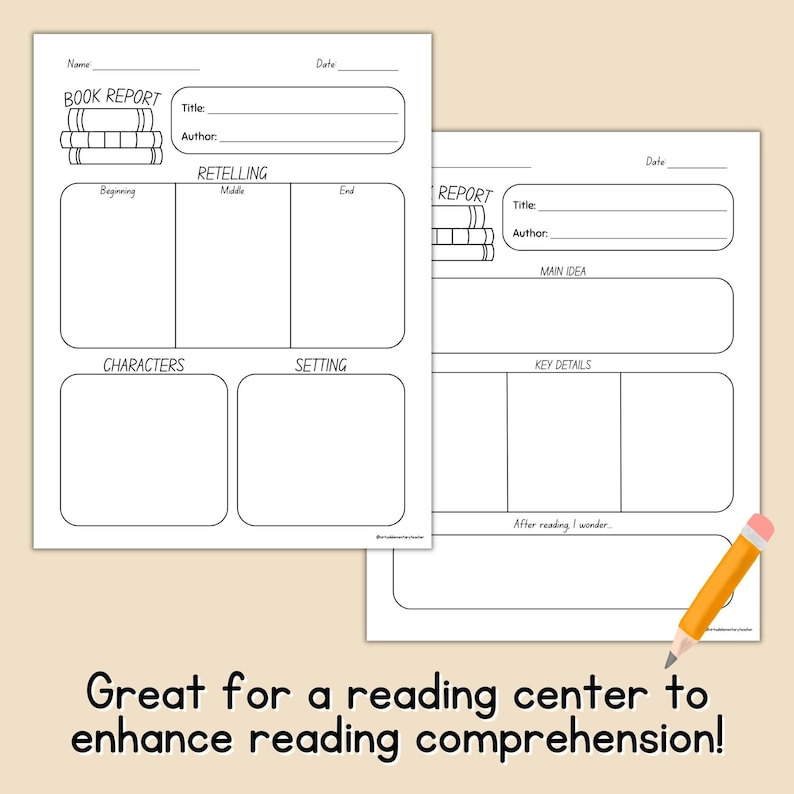 Book Report Templates Reading Comprehension Book Report Worksheets ...