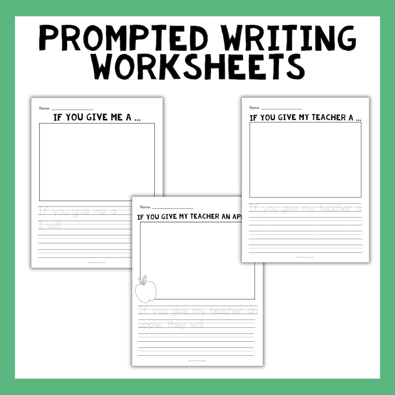 If You Give a Mouse a Cookie Writing Worksheets (PDF) - Etsy