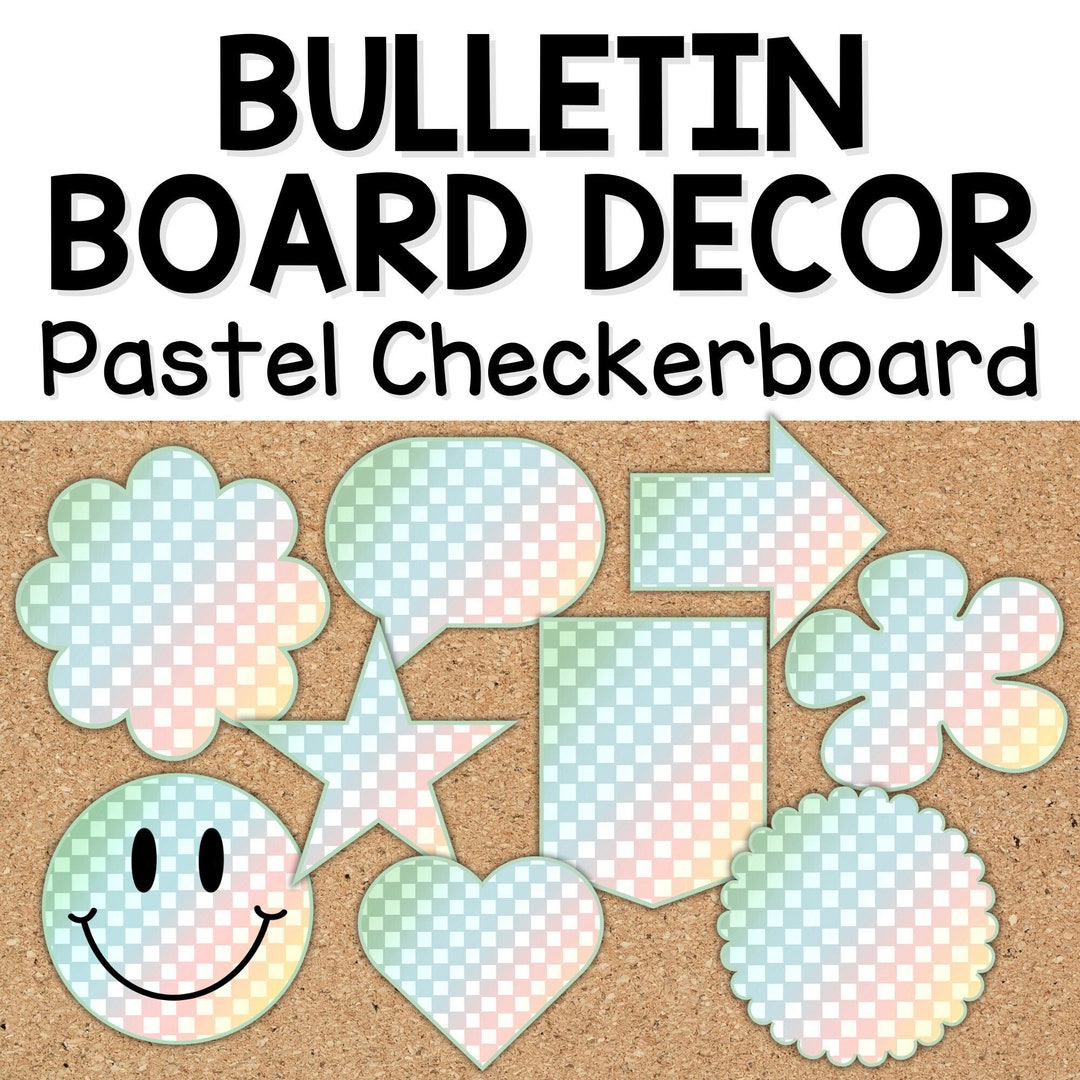 Checkered Clip Art Retro Bulletin Board Decor Checkered Classroom Decor ...
