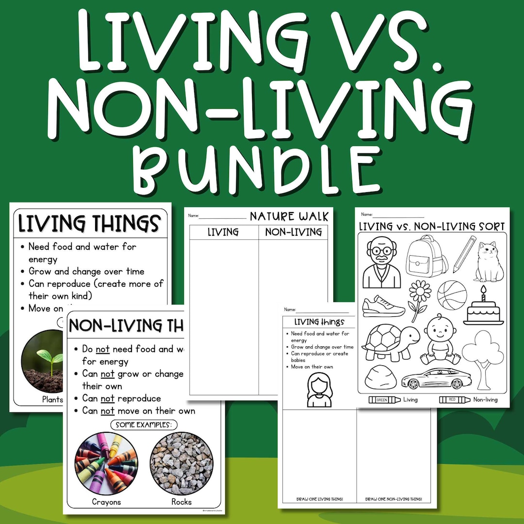 Living Vs Non-living Things Worksheets | Science Mini Book for Kids ...