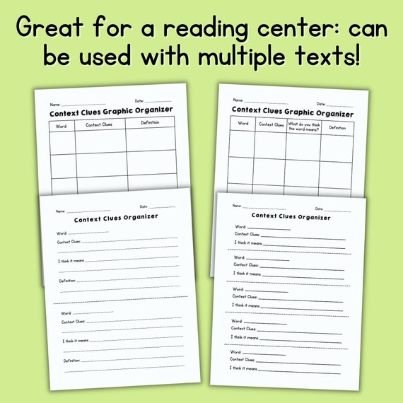 Context Clues Graphic Organizer Worksheets Using Graphic Organizers To