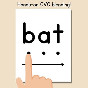 CVC Blending Flashcards, Printable Phonics Flashcards, Letter Blending ...