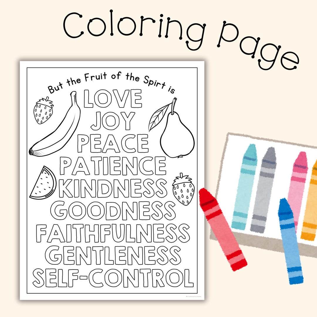 Fruits of the Spirit Activity Kit: Coloring Page, Worksheet, & Booklet ...