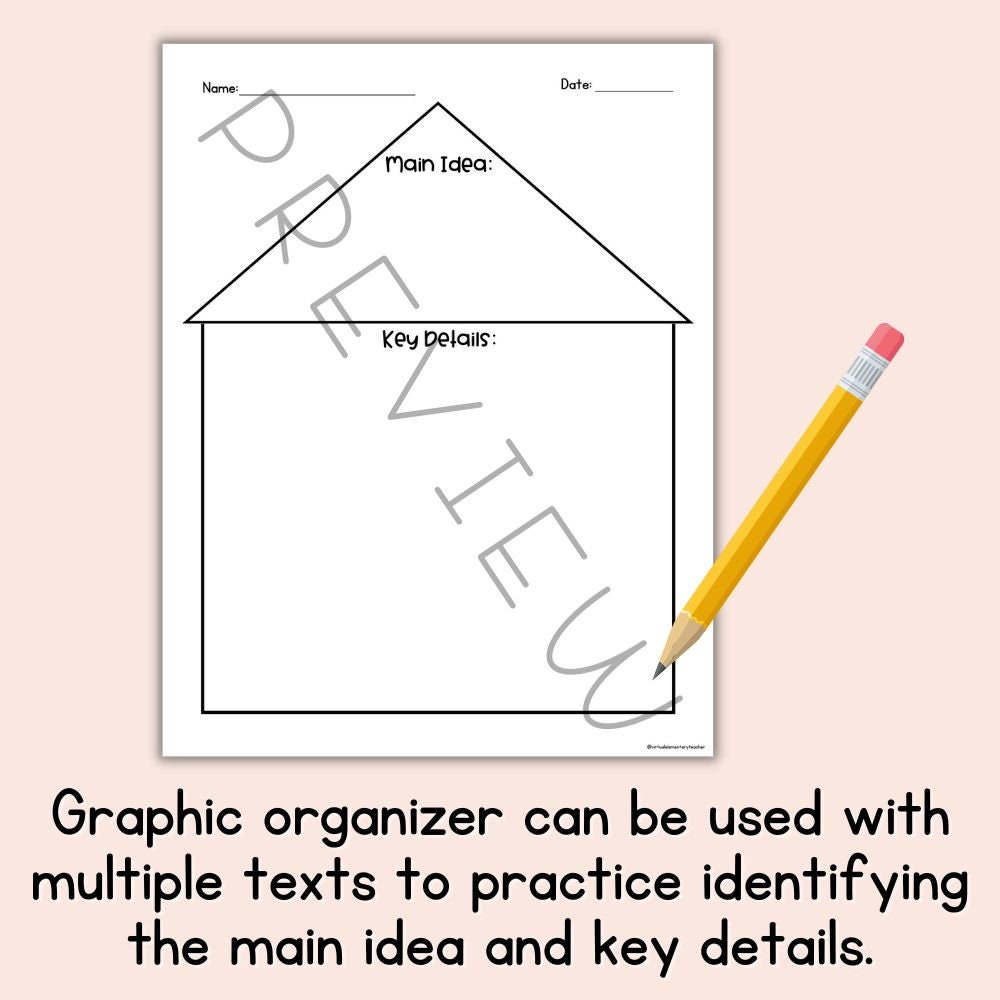 Main Idea Anchor Chart Main Idea Key Details Worksheet Reading ...