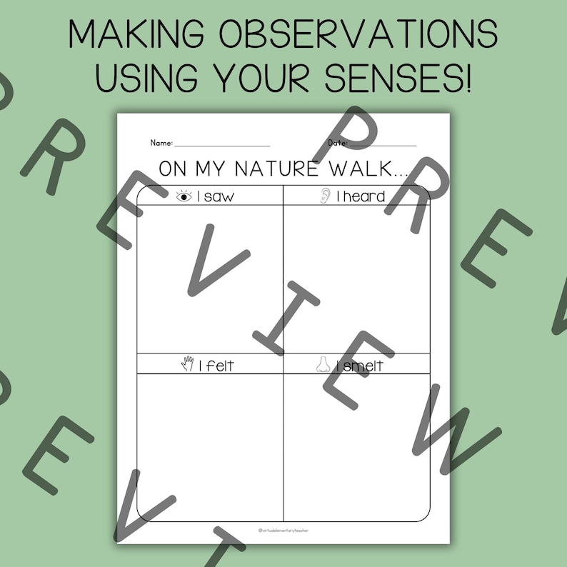Nature Walk Activities Nature Walk Worksheets Science Observation Sheet ...