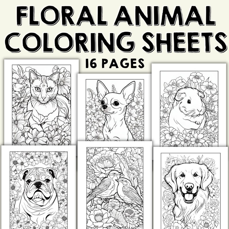 Animal Coloring Pages, Floral Coloring Pages, Animal Printables ...