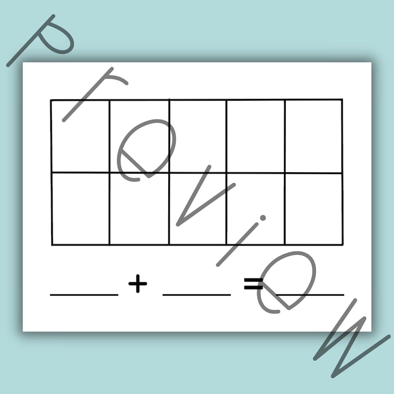 Ten Frames Worksheets Printable Ten Frame Mats Ten Frame Templates ...