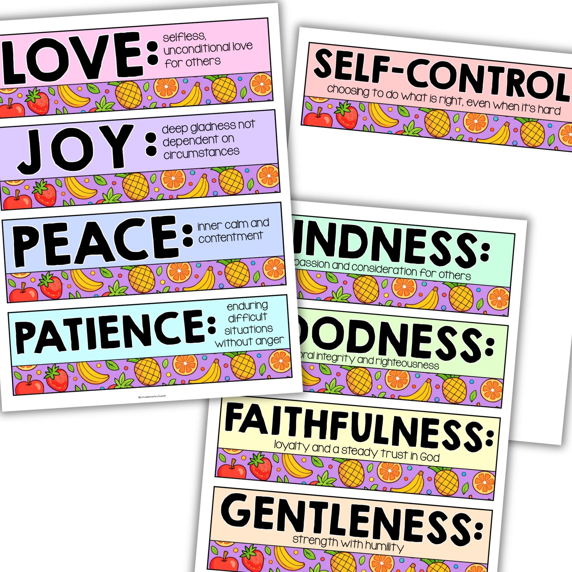 Fruits of the Spirit Bookmarks - Color Bookmark Gifts - Etsy