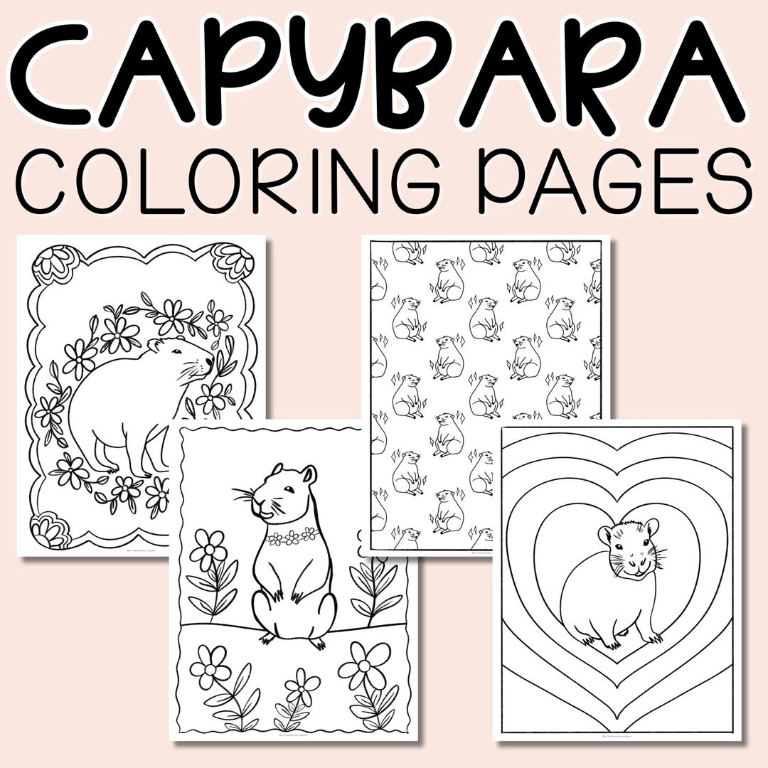 Capybara Coloring Pages Capybara Coloring Sheets Printable Animal ...
