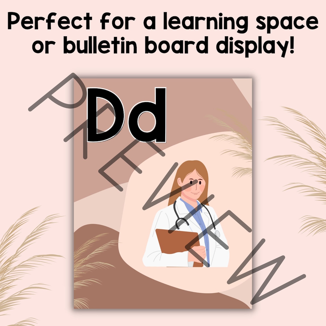 Alphabet Posters Boho Theme Educational Posters Printable ABC Letter ...