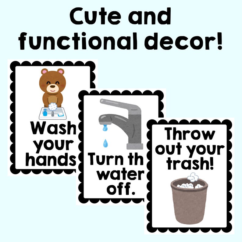 Bathroom Rules Posters – Classroom Restroom Decor (set of 6) (PDF ...