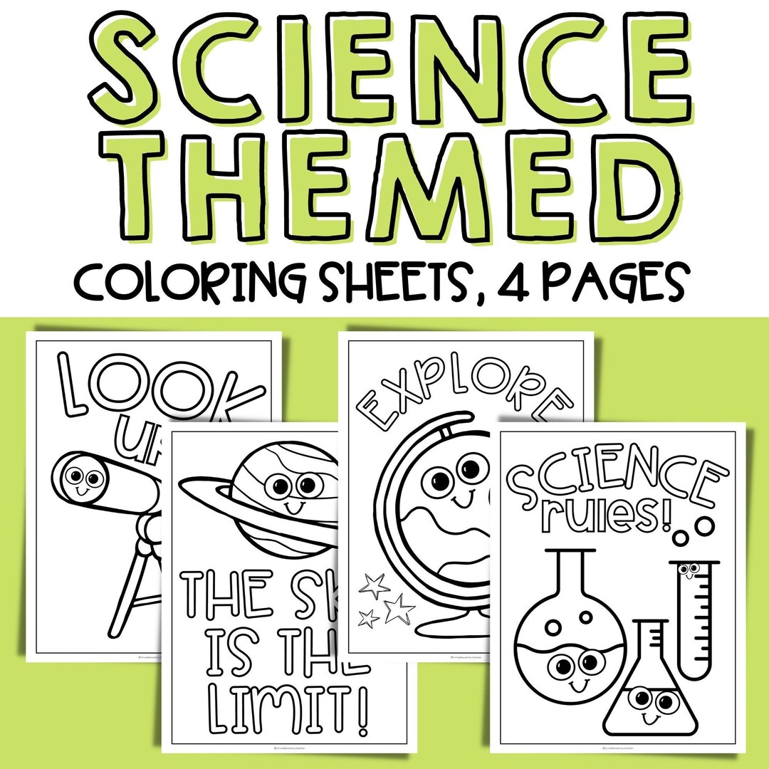 Science Coloring Pages Globe Beaker Planet Cartoon Coloring Pages for ...