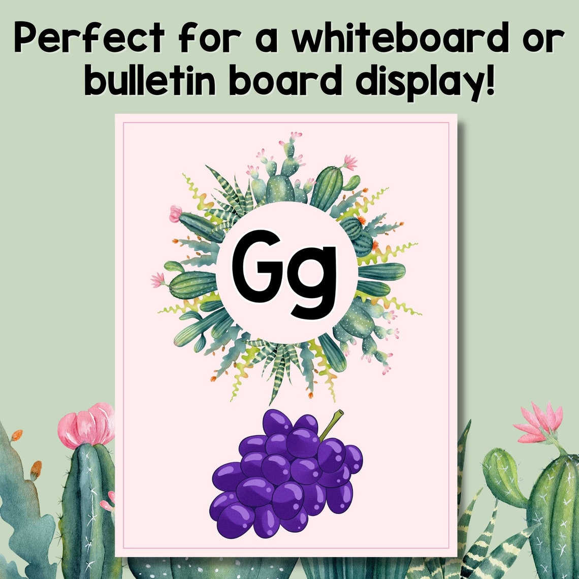 Alphabet Posters Cactus Themed ABC Cactus Themed Educational Posters ...