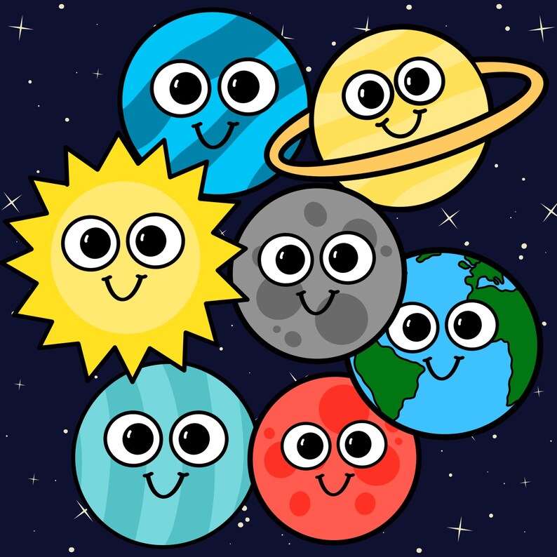 Outer Space Clip Art Science Planet Bulletin Board Clip Art - Etsy