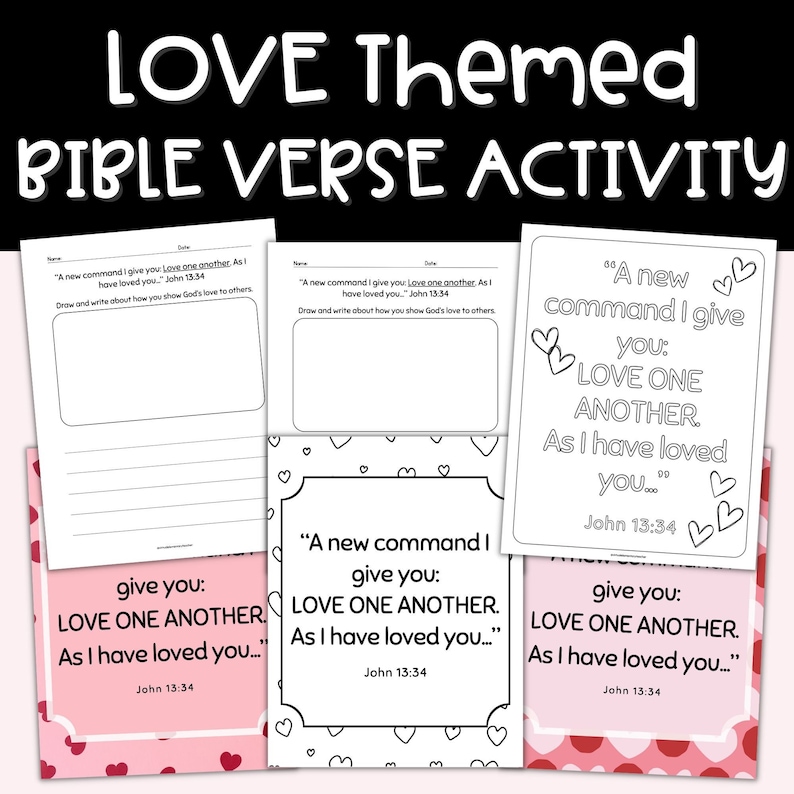 Bible Verse Love Themed Activity Pages Christian Worksheets Christian ...