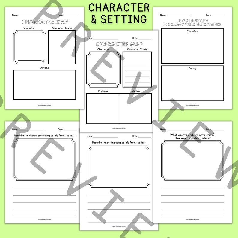 Reading Comprehension Worksheets Reading Response Retelling Character ...