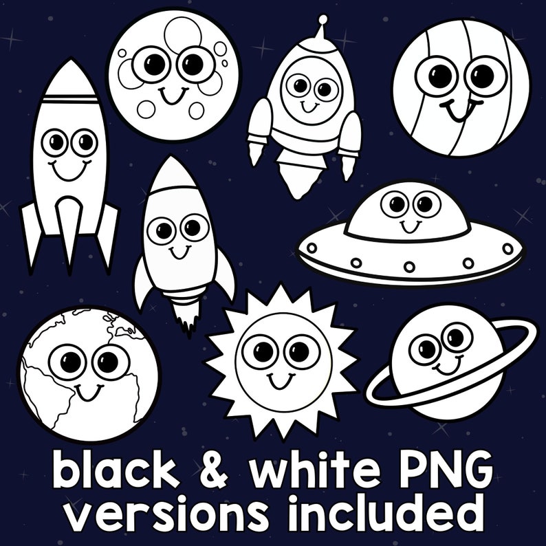 Outer Space Clip Art Science Planet Bulletin Board Clip Art Cute Outer ...