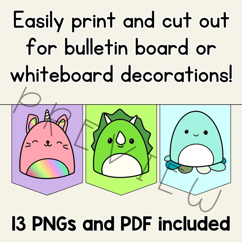 Squishmallow Pngs Squishmallow Party Banner Flags Printable Cut Out ...