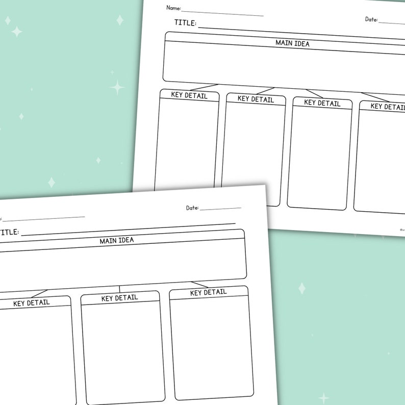 Reading Comprehension Worksheets Main Idea Key Detail Graphic ...