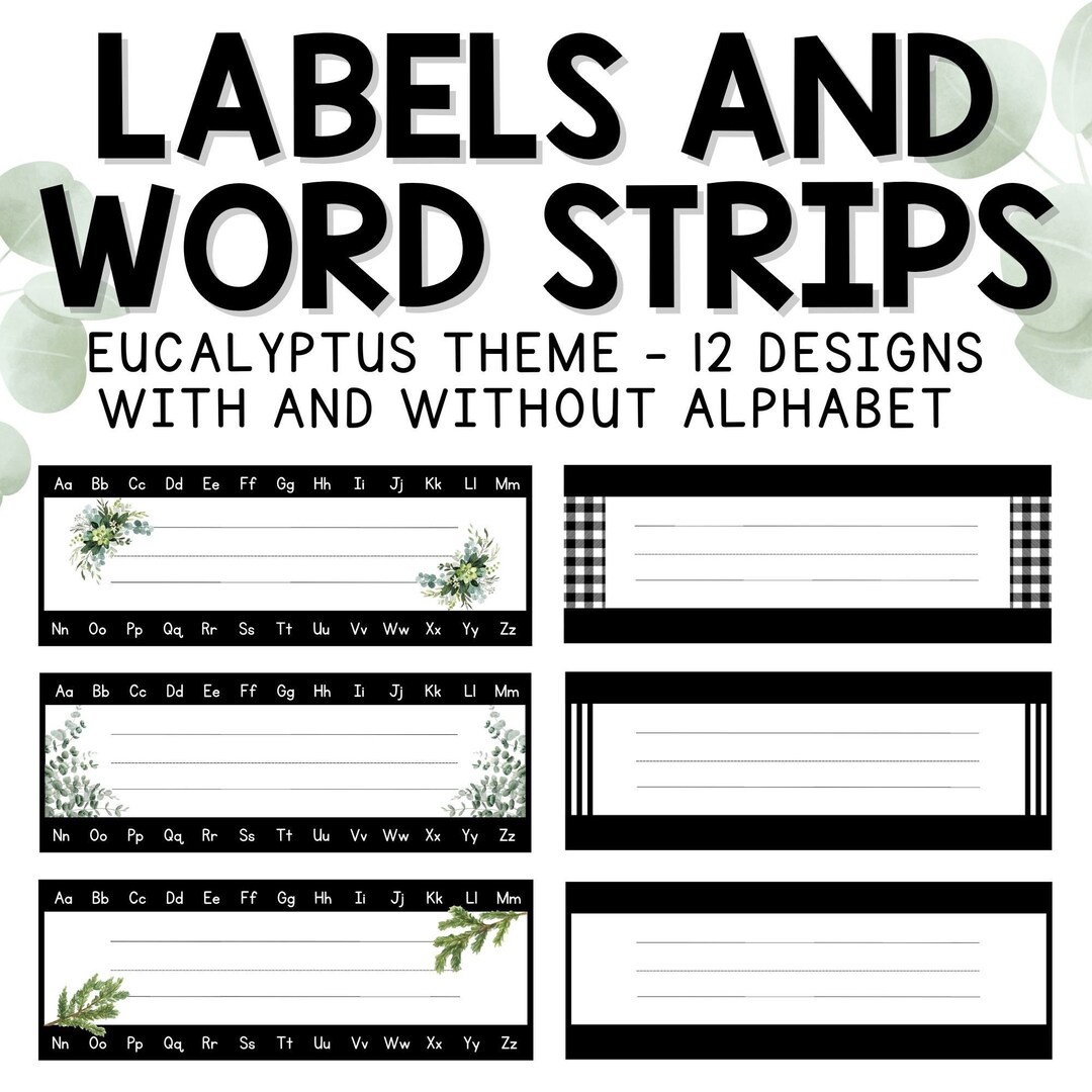 Printable Labels and Word Strip ABC Strips Included - Etsy