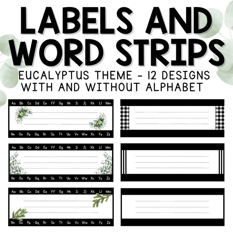 Printable Labels and Word Strip ABC Strips Included - Etsy