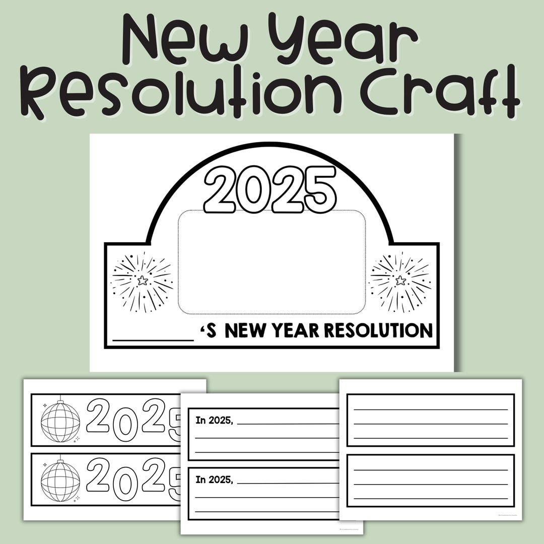2025 New Years Craft New Year Activity New Year Hat Printable New Years ...