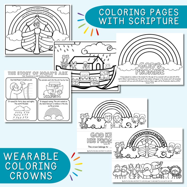 Noah’s Ark Bible Story Printables | Noah’s Ark Unit, Mini Book ...