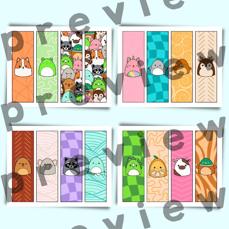 Squishmallow Printable Bookmarks Squishmallow Party Favors Squishmallow ...