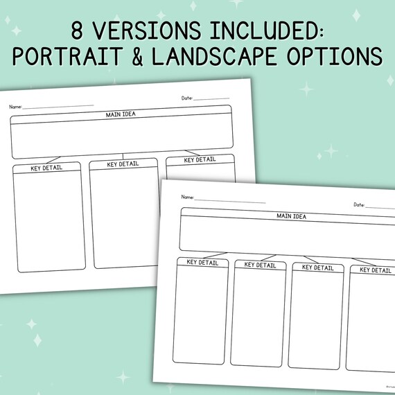 Hojas De Trabajo De La Idea Principal De Comprensión De Lectura