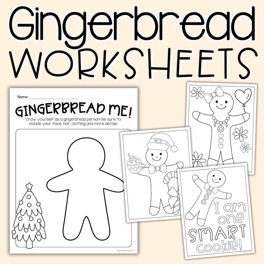 Gingerbread Man Coloring Pages & Activities (PDF Download) - Etsy