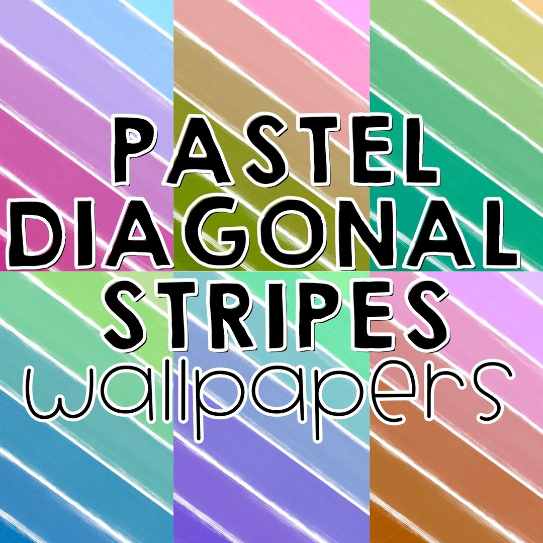 Pastel Desktop Wallpaper Diagonal Stripes Digital Paper Digital ...